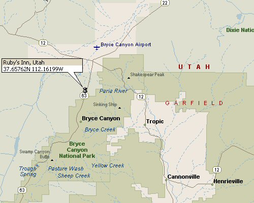 Ruby's Inn, Utah Map 1